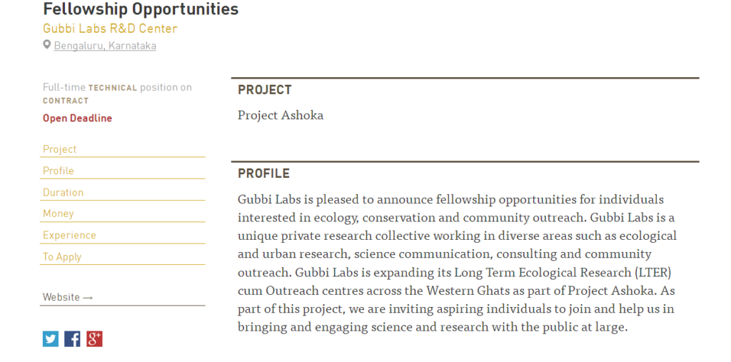 Fellowship Opportunities in project Fellowship Opportunities in project